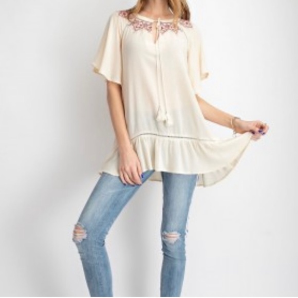 easel | Tops | Easel Small Spanish Style Tunic Top Oversized ...